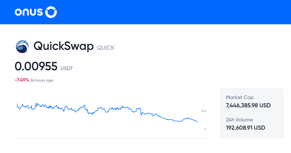 QUICKUSDT price | Live QUICK/USDT price chart | 1 QUICK to USDT online