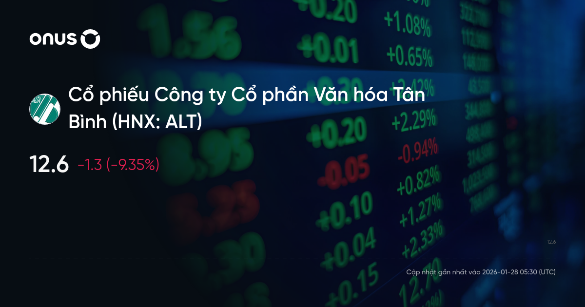 Giá cổ phiếu ALT hôm nay: Biểu đồ, lịch trả cổ tức, báo cáo tài chính ...