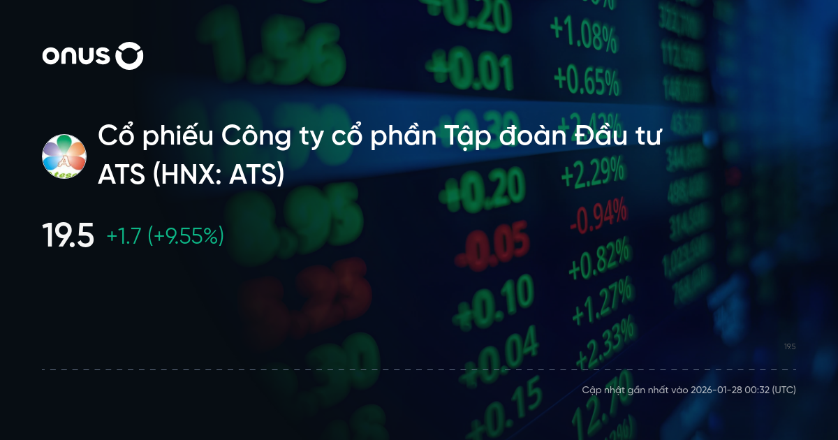 Giá cổ phiếu ATS hôm nay: Biểu đồ, lịch trả cổ tức, báo cáo tài chính ...