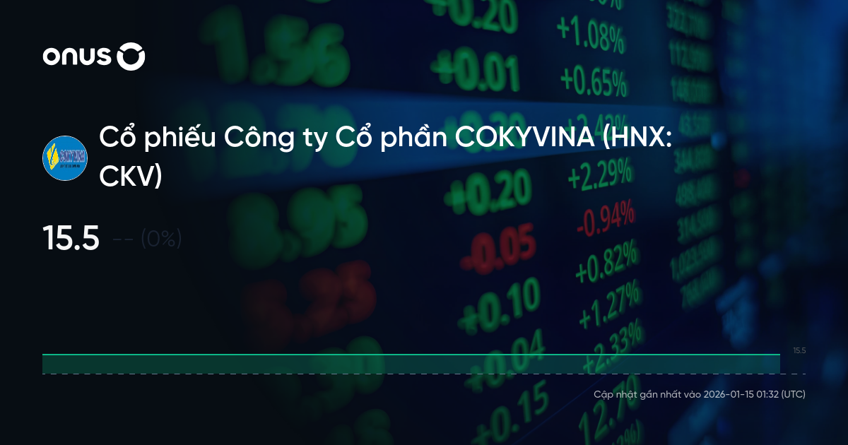 Giá cổ phiếu CKV hôm nay: Biểu đồ, lịch trả cổ tức, báo cáo tài chính Công ty Cổ phần COKYVINA ...