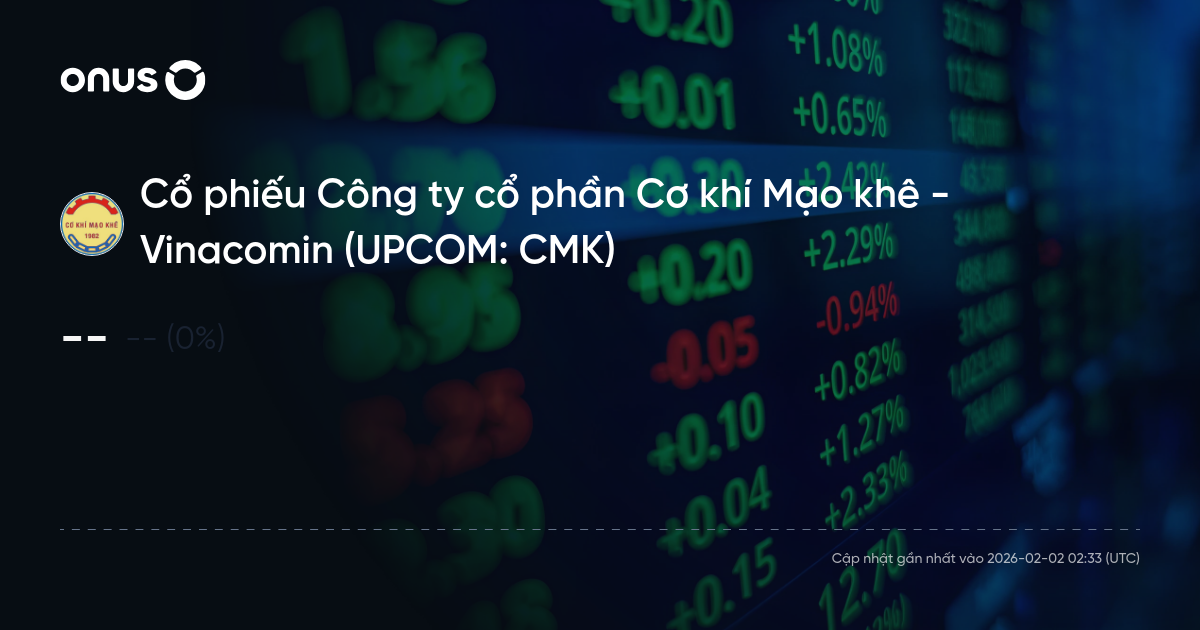 Giá cổ phiếu CMK hôm nay: Biểu đồ, lịch trả cổ tức, báo cáo tài chính ...