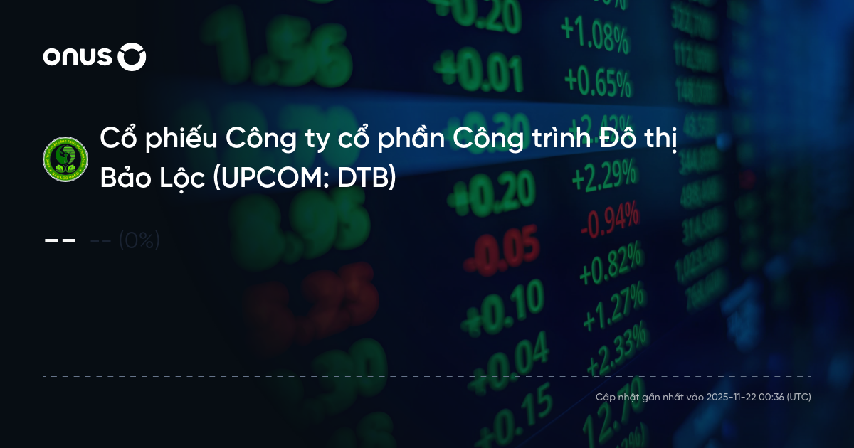 Giá cổ phiếu DTB hôm nay: Biểu đồ, lịch trả cổ tức, báo cáo tài chính Công ty cổ phần Công trình ...