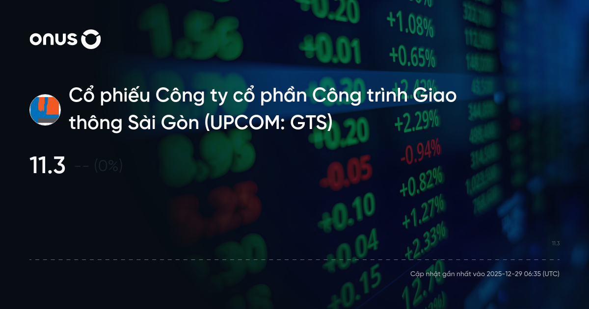 Giá cổ phiếu GTS hôm nay: Biểu đồ, lịch trả cổ tức, báo cáo tài chính ...