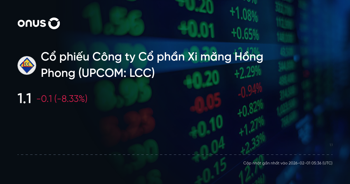 Giá cổ phiếu LCC hôm nay: Biểu đồ, lịch trả cổ tức, báo cáo tài chính ...