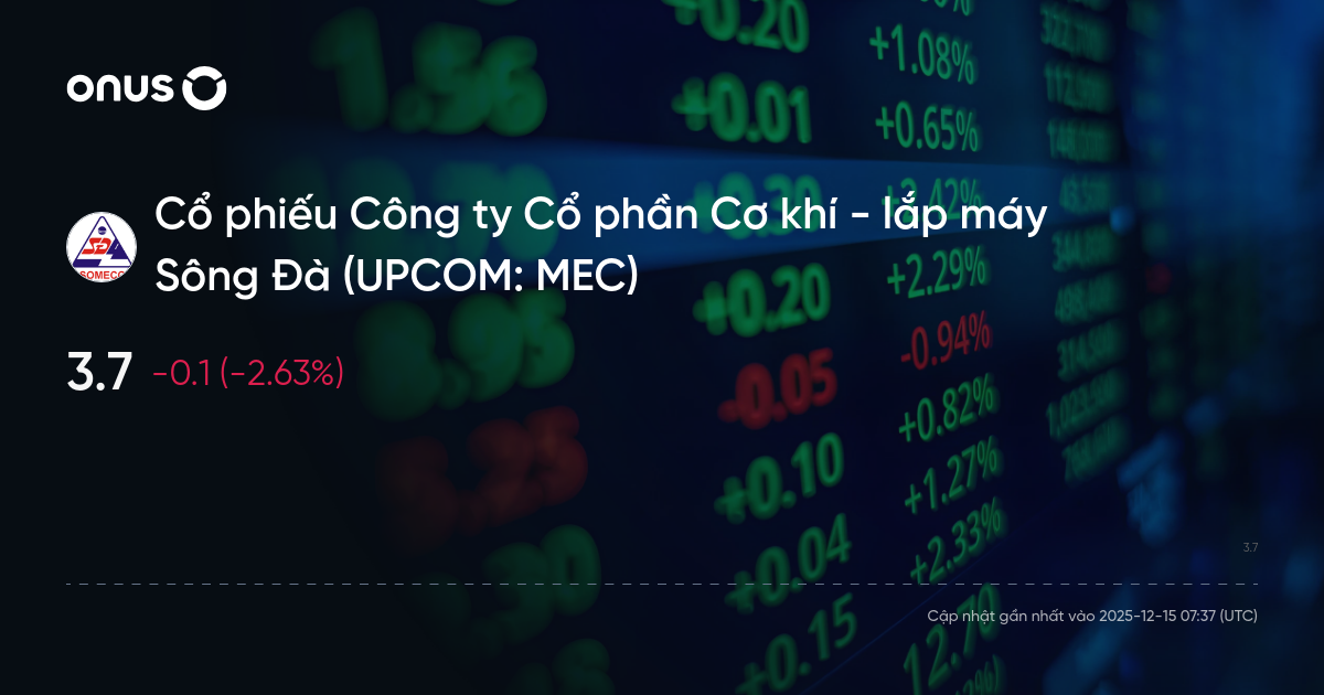 Hồ sơ doanh nghiệp Công ty Cổ phần Cơ khí - lắp máy Sông Đà (MEC): Lịch ...