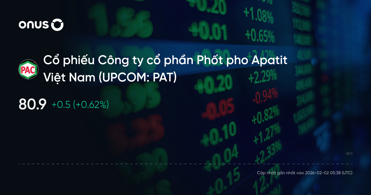Giá cổ phiếu PAT hôm nay: Biểu đồ, lịch trả cổ tức, báo cáo tài chính ...