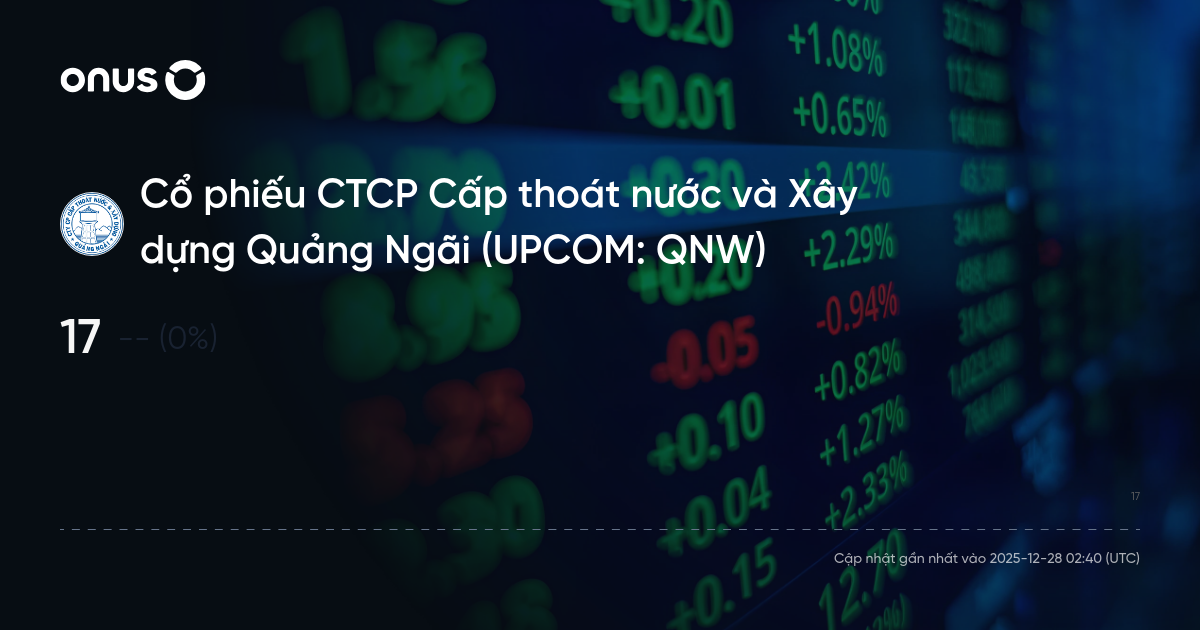 Giá cổ phiếu QNW hôm nay: Biểu đồ, lịch trả cổ tức, báo cáo tài chính ...
