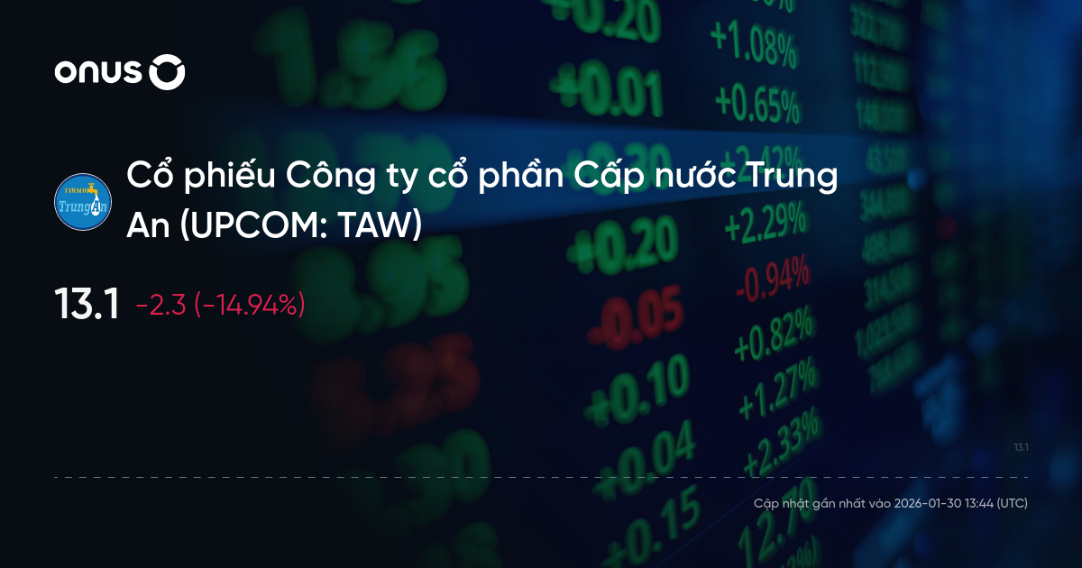 Hồ sơ doanh nghiệp Công ty cổ phần Cấp nước Trung An (TAW): Lịch sử ...