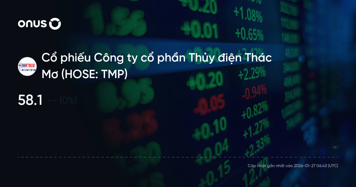 Giá cổ phiếu TMP hôm nay: Biểu đồ, lịch trả cổ tức, báo cáo tài chính ...