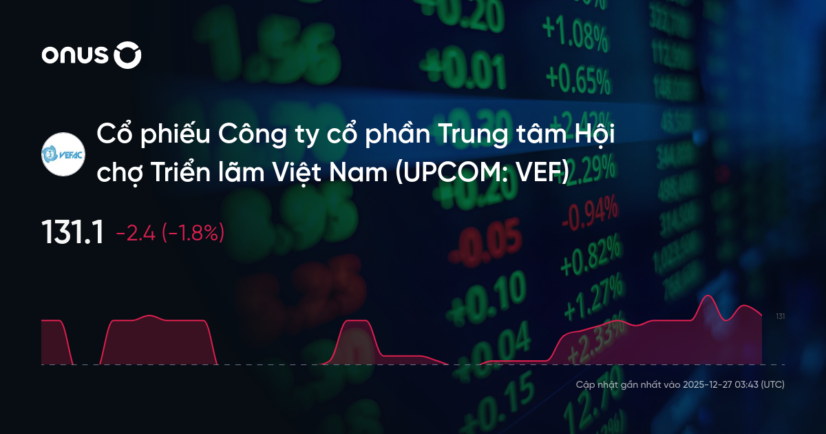 Giá cổ phiếu VEF hôm nay: Biểu đồ, lịch trả cổ tức, báo cáo tài chính ...