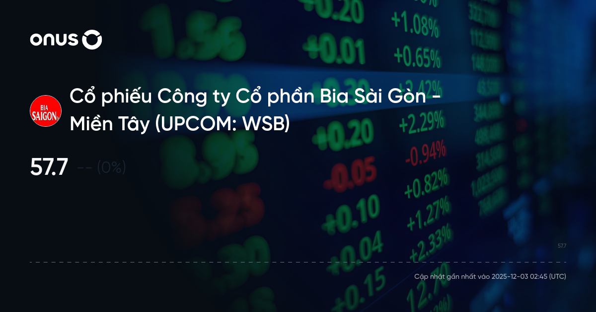 Giá cổ phiếu WSB hôm nay: Biểu đồ, lịch trả cổ tức, báo cáo tài chính Công ty Cổ phần Bia Sài ...