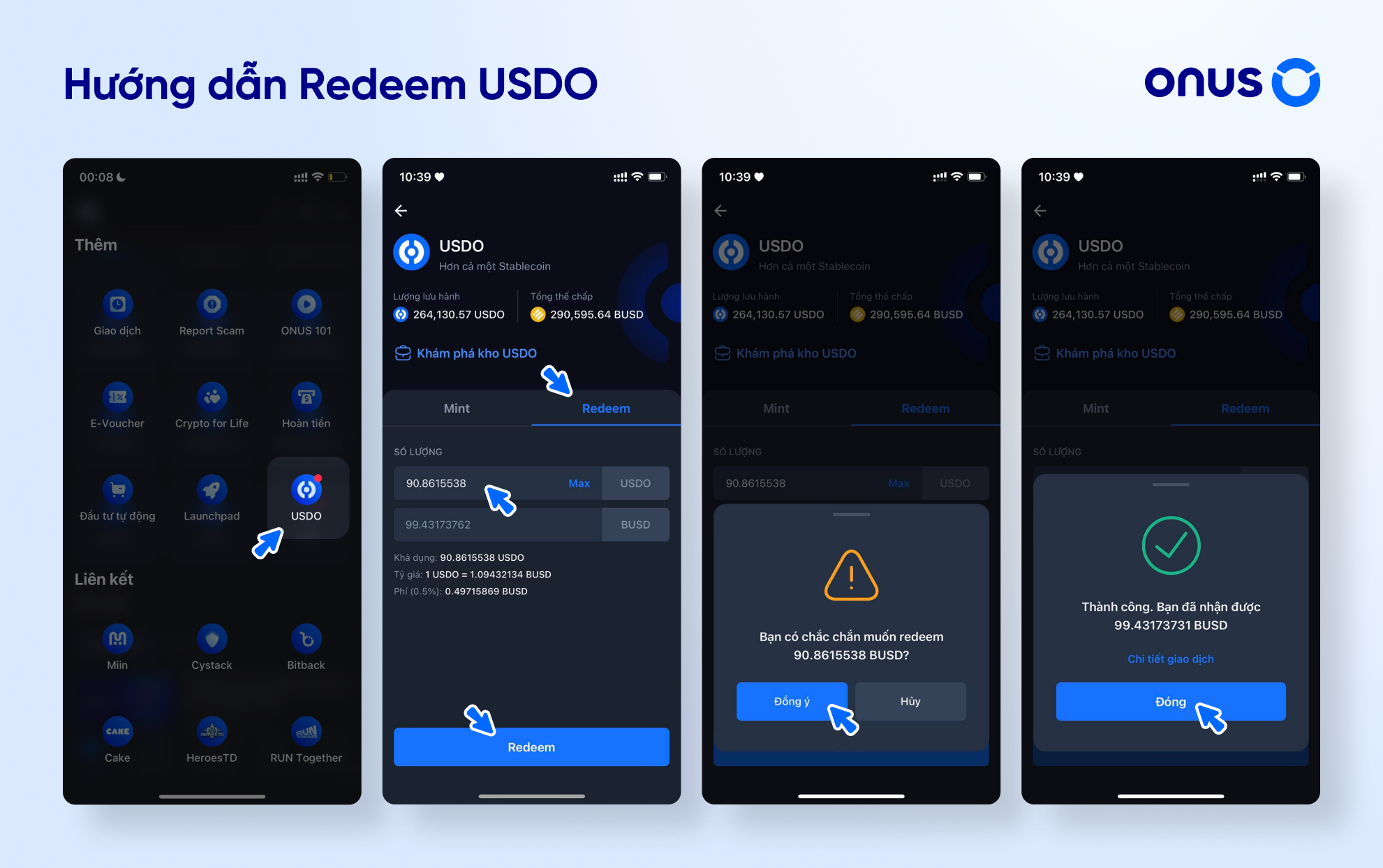 Đã có thể mint USDO trực tiếp trên ứng dụng ONUS