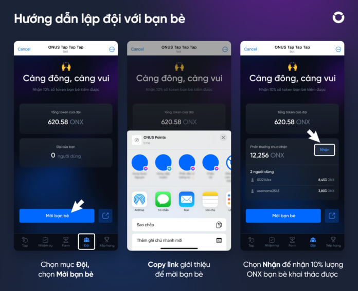 Ra mắt ONUS Tap Tap Tap: Khai thác ONX miễn phí trên Telegram