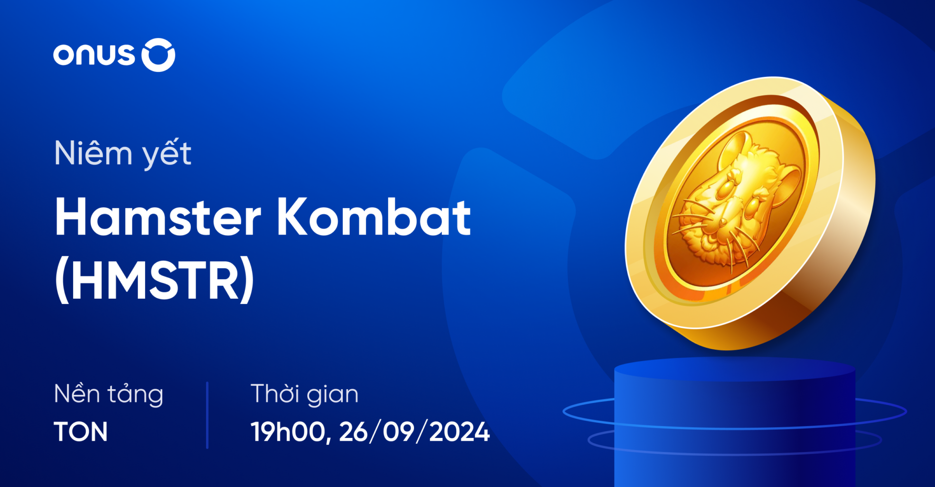 Niêm yết Hamster Kombat (HMSTR) trên ứng dụng ONUS