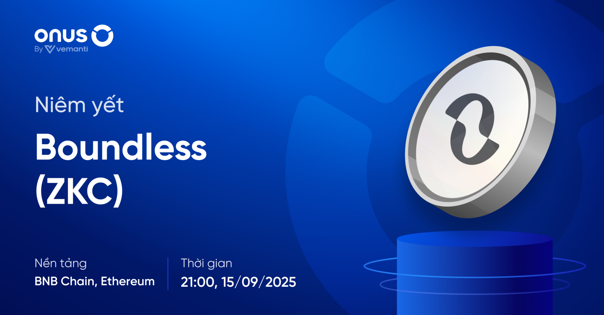 Niêm yết Boundless (ZKC) trên ứng dụng ONUS