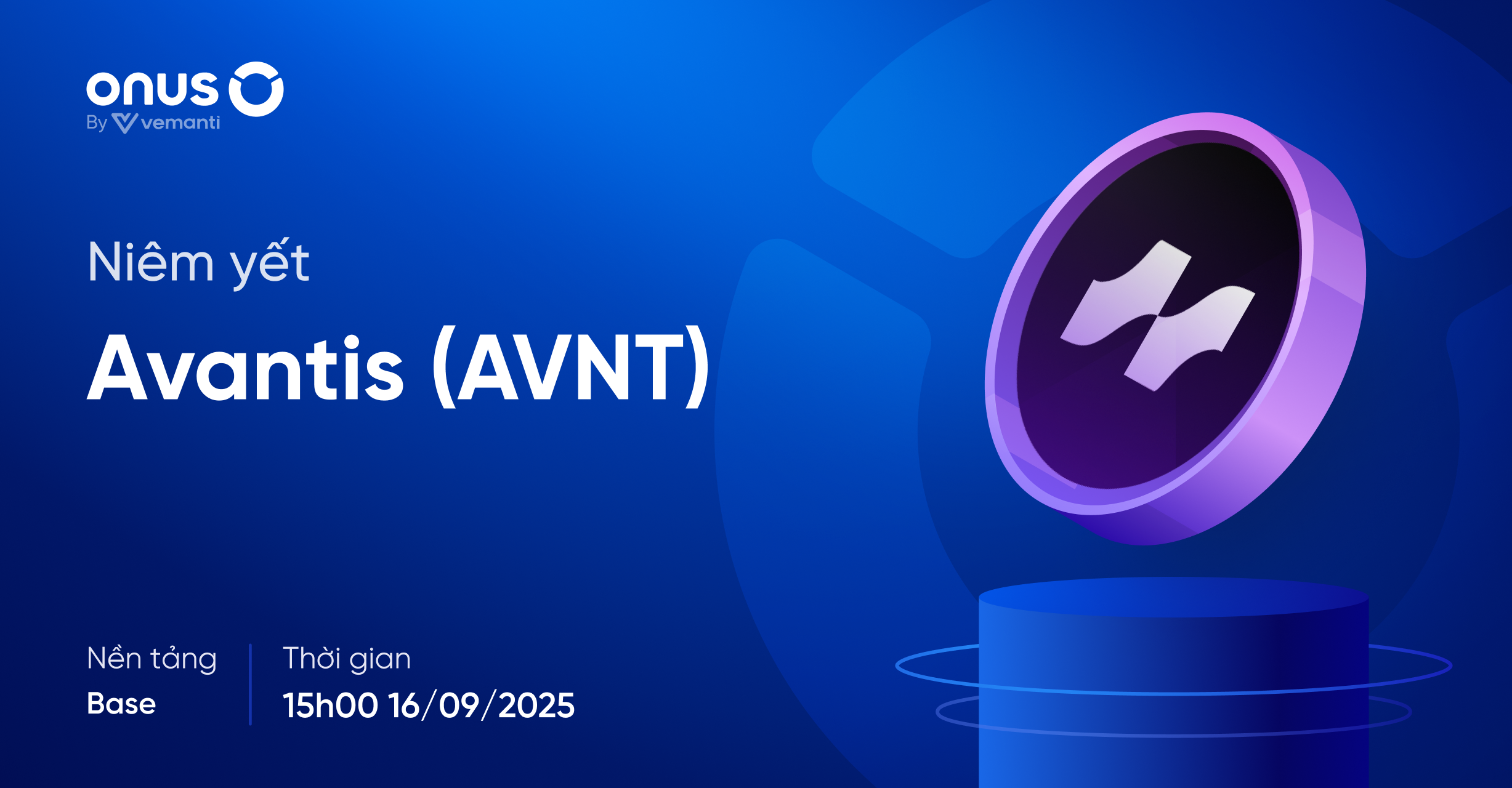 Niêm yết Avantis (AVNT) trên ứng dụng ONUS