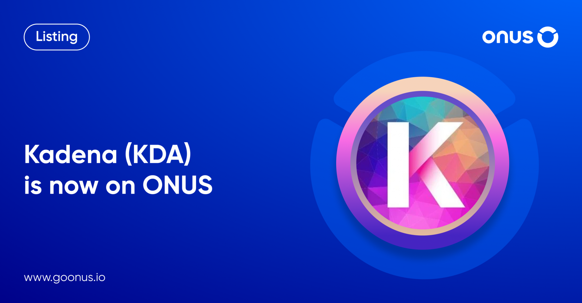 Kadena Token (KDA) is now available on ONUS