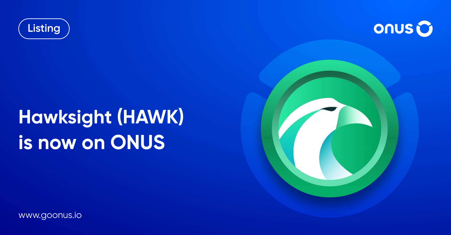 Hawksight Token (HAWK) is now available on ONUS