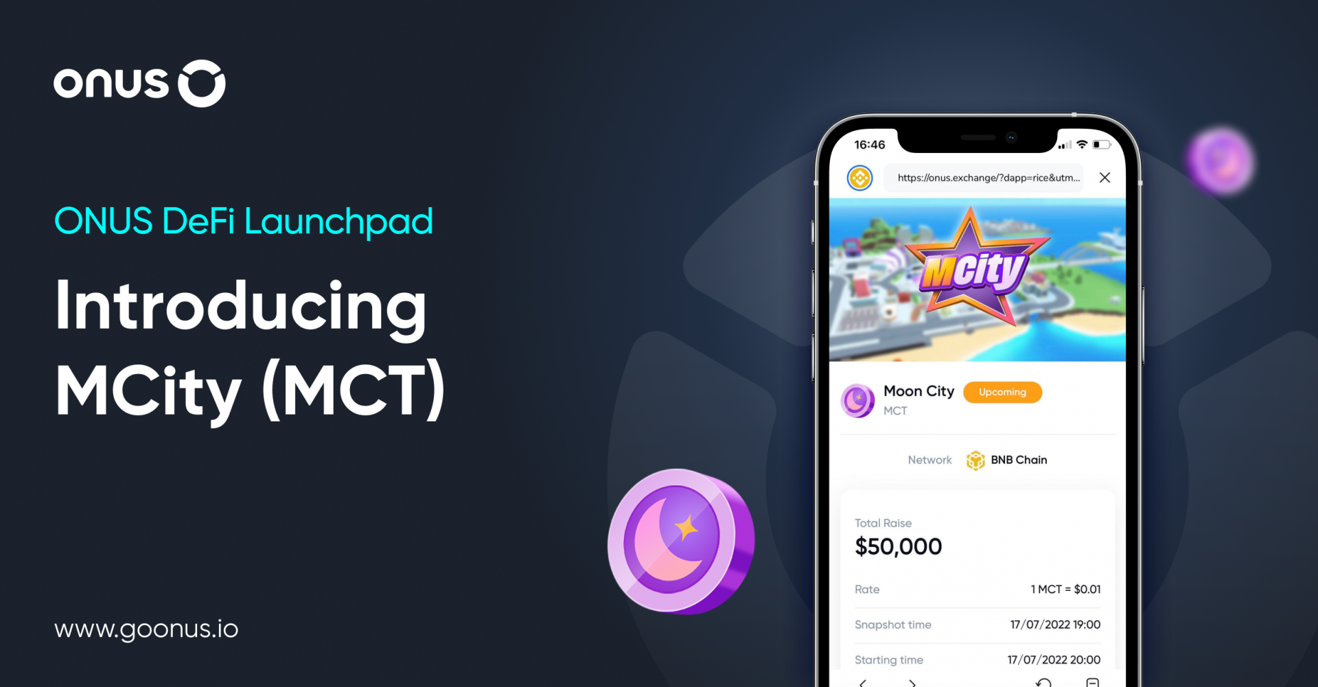 ONUS DeFi Launchpad: M-City (MCT)