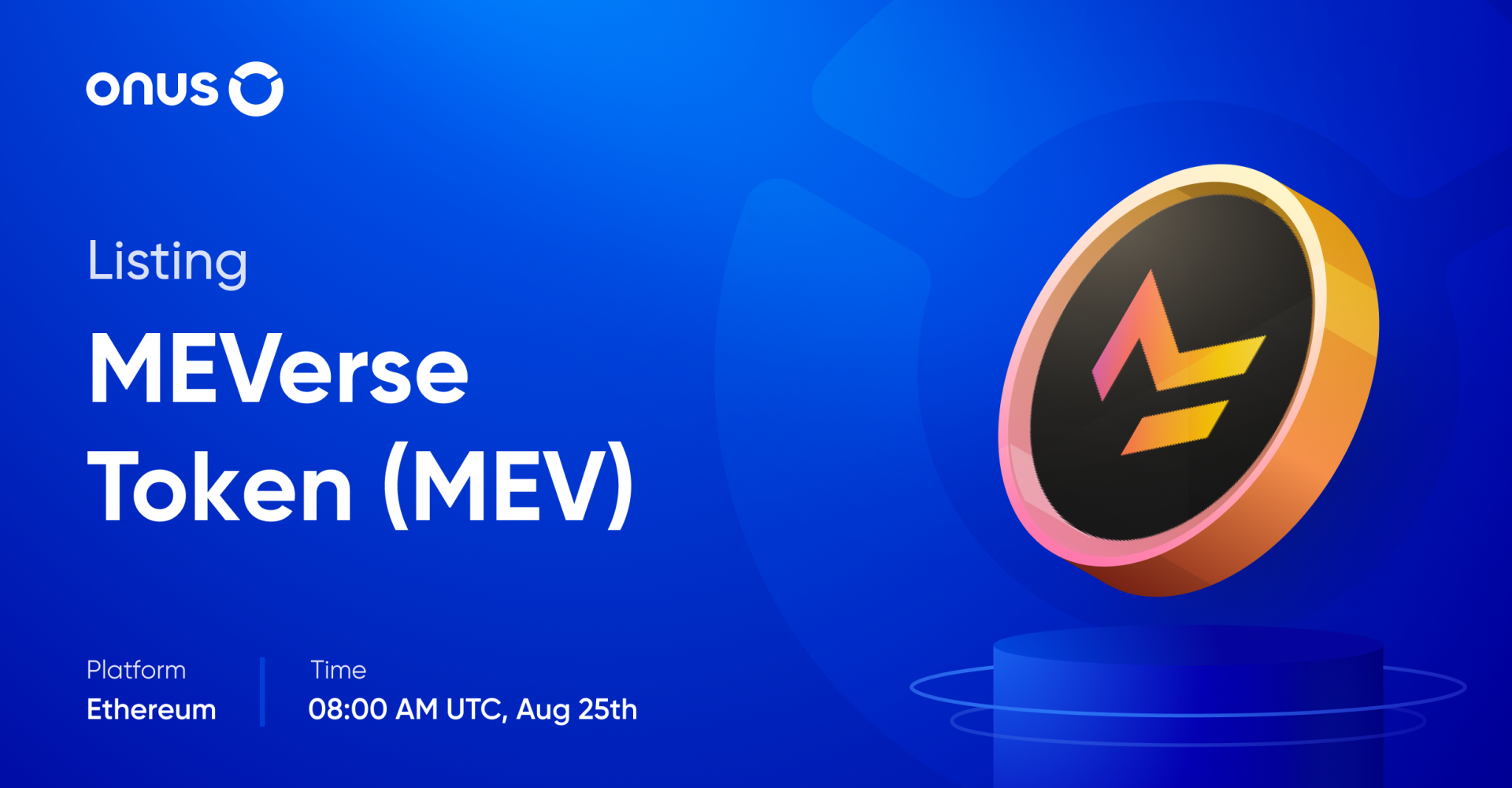 MEVerse Token (MEV) gets listed on ONUS