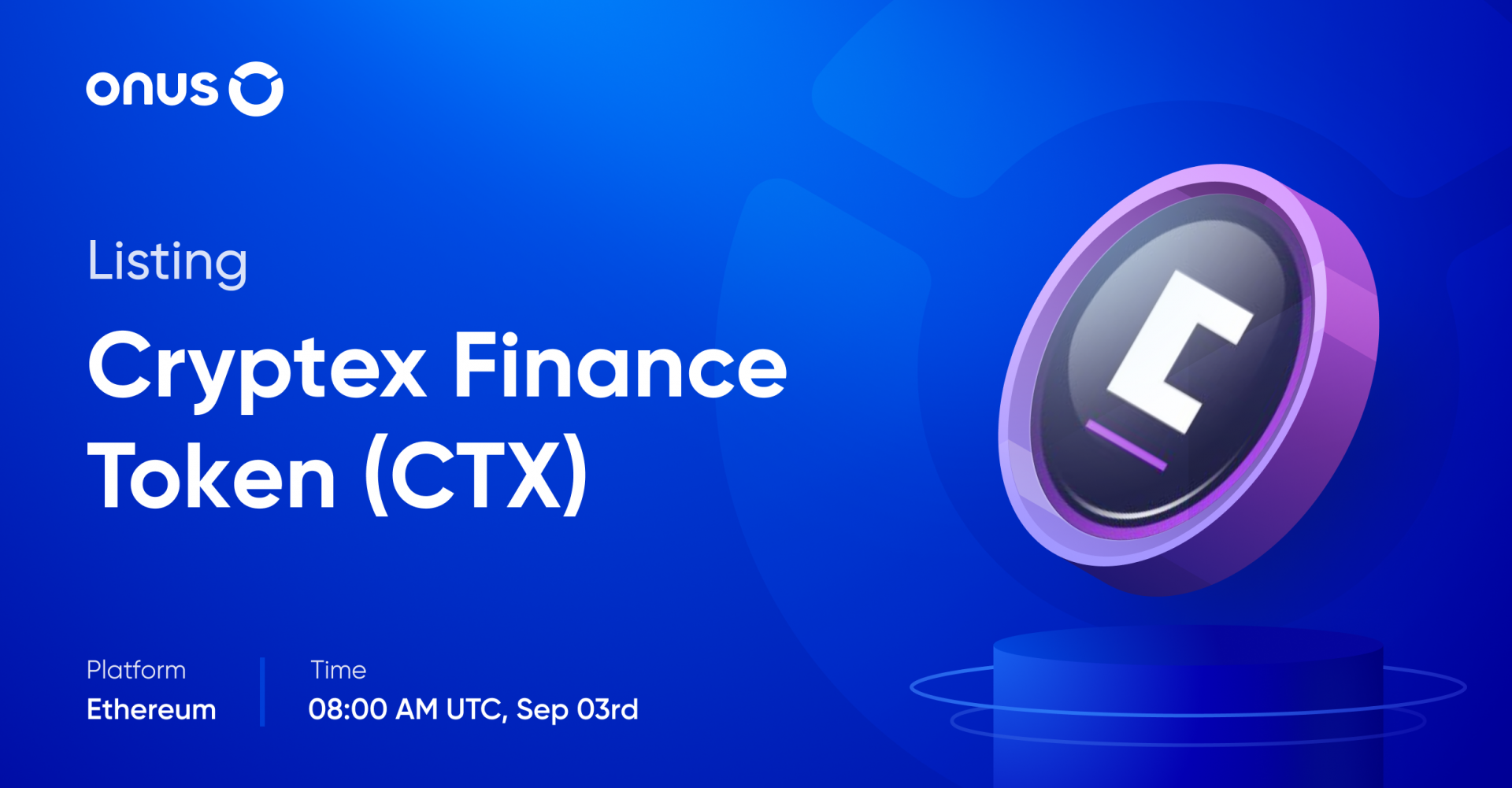 Cryptex Finance Token (CTX) gets listed on ONUS