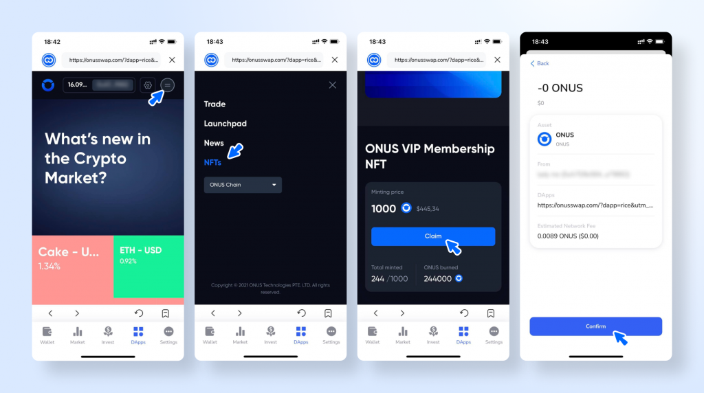 ONUS Swap completed ONUS Chain integration